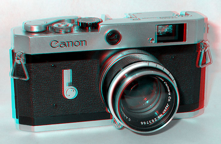 Stereo photos of classic 35mm cameras